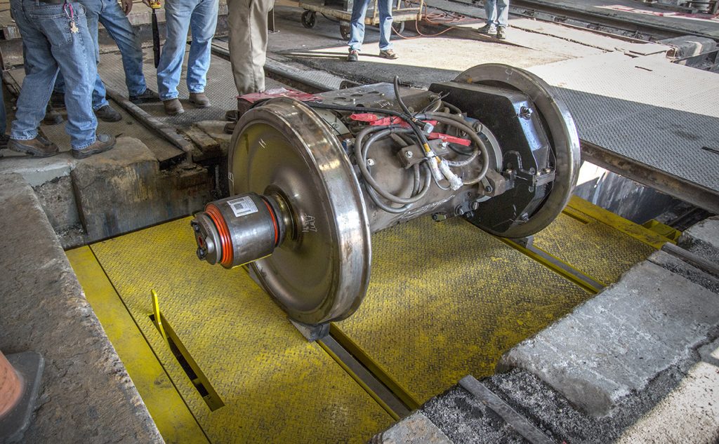 Whiting Single Axle Drop Table for Easy Wheel Change Out